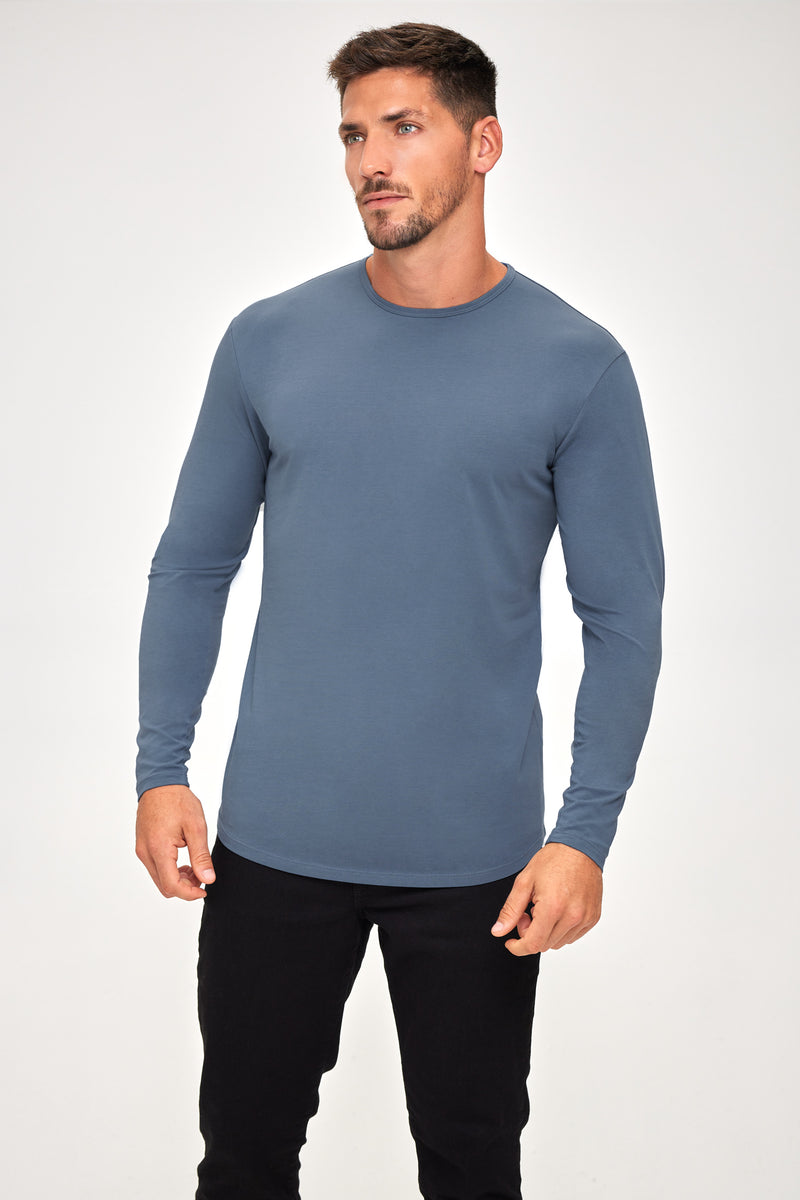 Supima Lux Crew Neck L/S - Nirvana Blue – PHUTURE